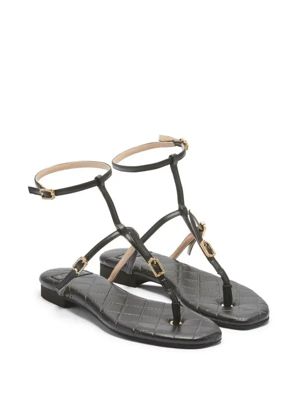 N°21 Crystal-embellished Buckle Leather Sandals