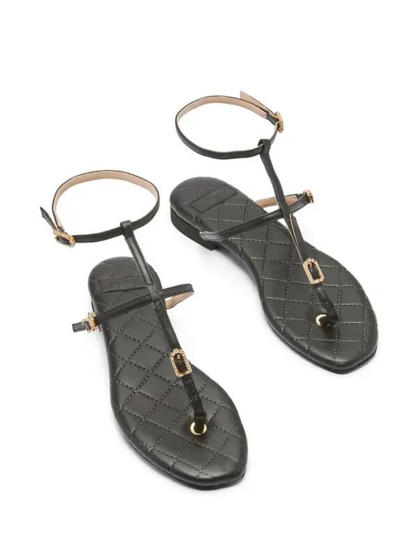 N°21 Crystal-embellished Buckle Leather Sandals