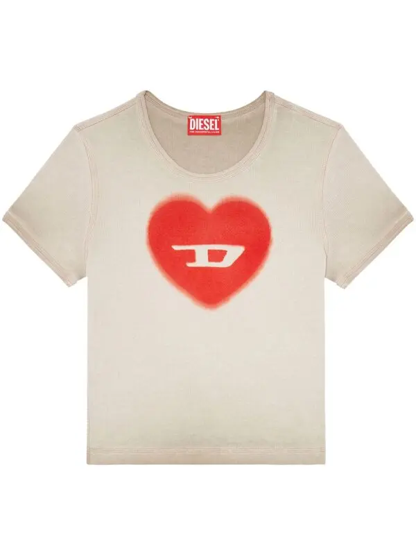 DIESEL® T-ele Heart D T-shirt - Neutrals
