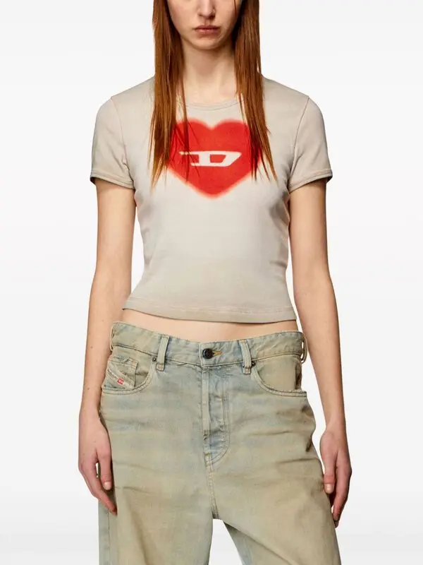 DIESEL® T-ele Heart D T-shirt - Neutrals