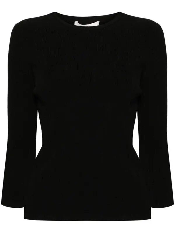 Tibi Giselle Ribbed-knit Jumper - Black
