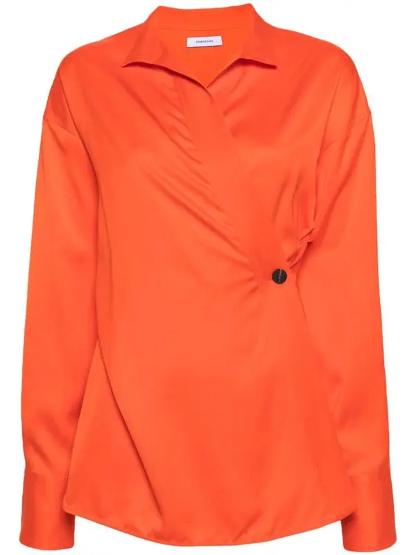 FERRAGAMO Wrap-design Blouse - Orange
