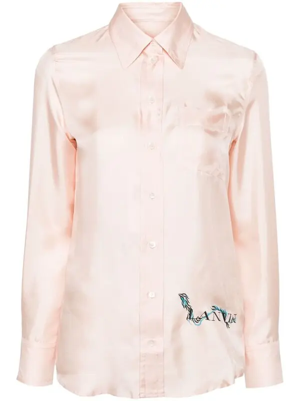 LANVIN Logo-print Silk Shirt