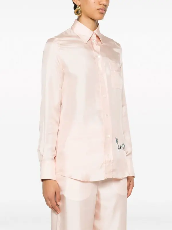 LANVIN Logo-print Silk Shirt