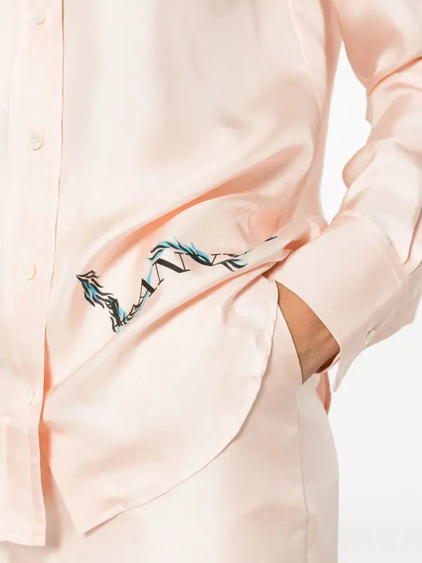 LANVIN Logo-print Silk Shirt