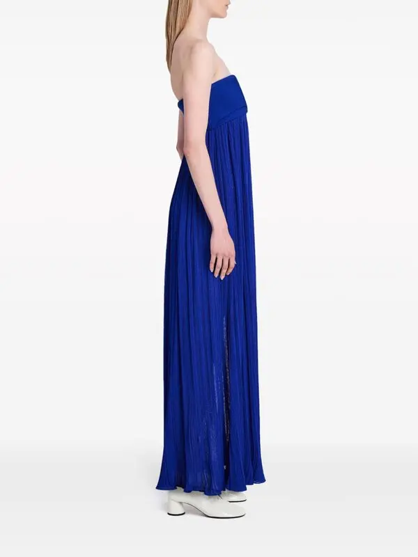 proenza schouler strapless blue dress Pleated Maxi In - 65% Off Color:Blush Gold Party Blazer Dress White hide-color