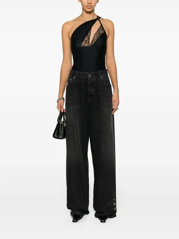 Coperni Lace-detailing Asymmetric Bodysuit