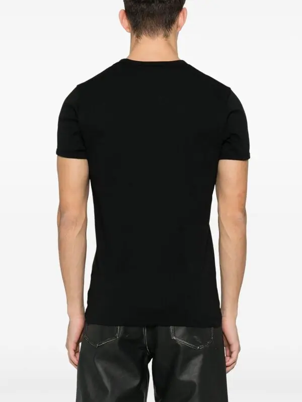 COURREGES Logo-appliqué T-shirt - Black