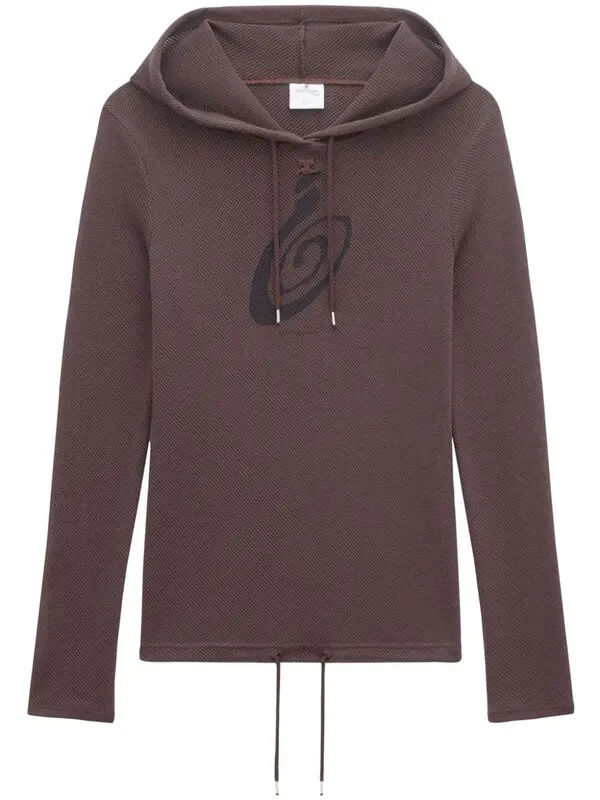 COURREGES Logo-print Mesh Hoodie
