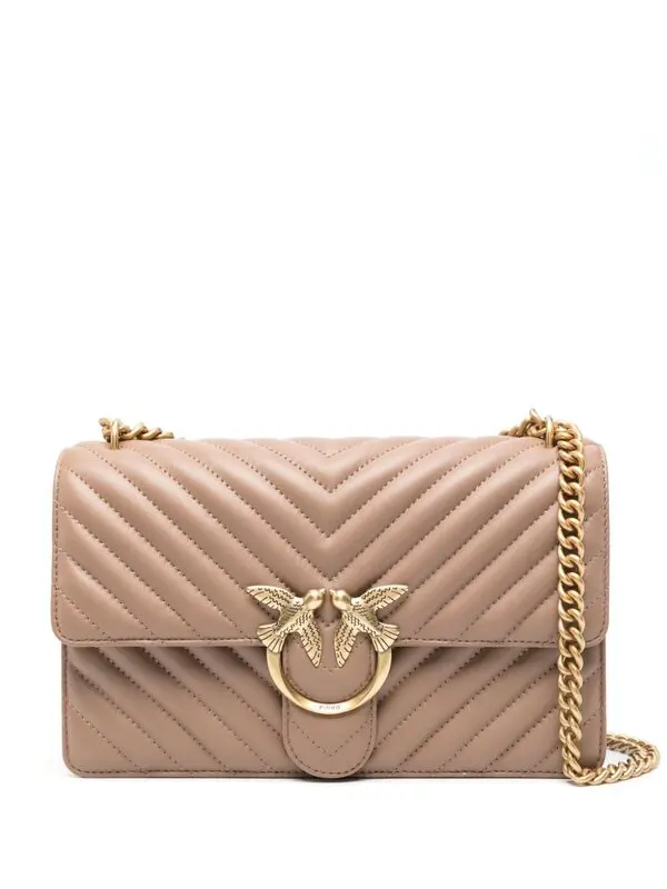 Pinko Classic Love Leather Shoulder Bag
