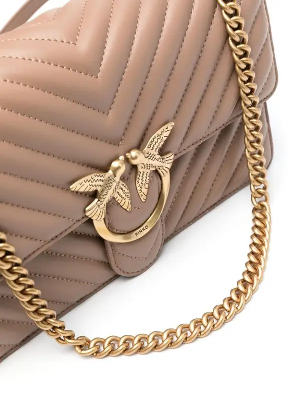 Pinko Classic Love Leather Shoulder Bag