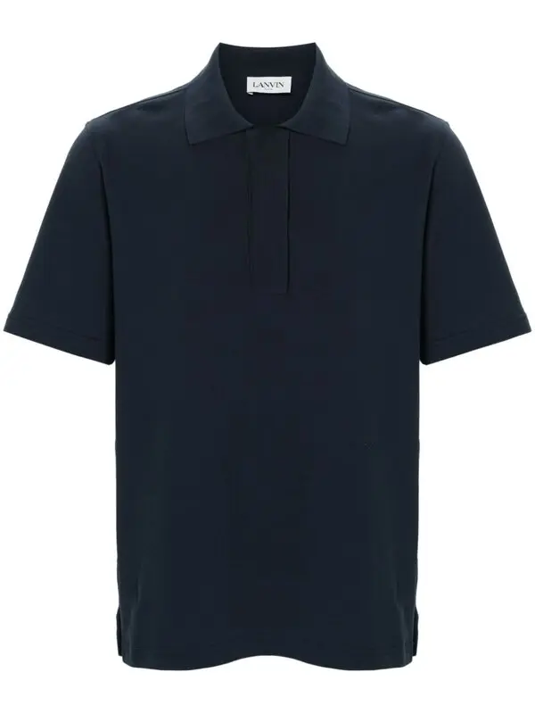 LANVIN Short-sleeve Cotton Polo Shirt - Blue