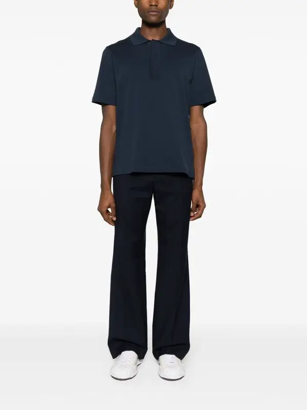 LANVIN Short-sleeve Cotton Polo Shirt - Blue