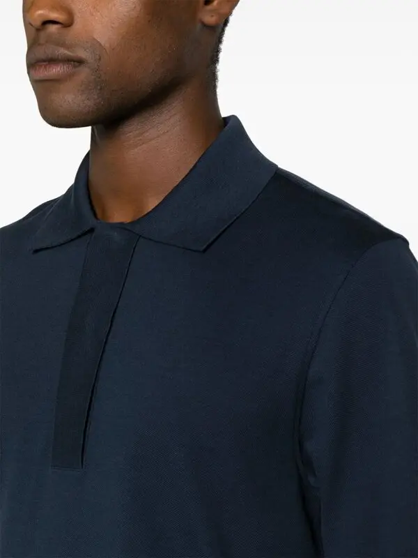 LANVIN Short-sleeve Cotton Polo Shirt - Blue