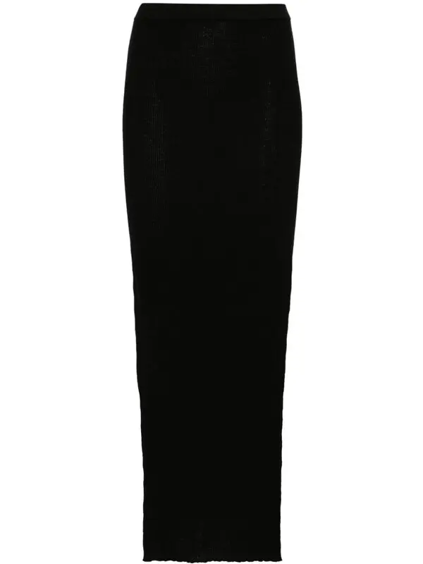 Rick Owens Sacris Ribbed-knit Maxi Skirt - Black