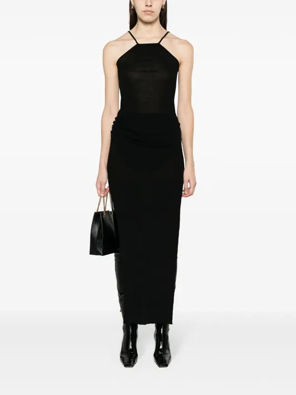 Rick Owens Sacris Ribbed-knit Maxi Skirt - Black
