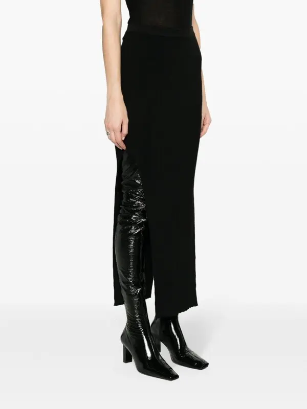 Rick Owens Sacris Ribbed-knit Maxi Skirt - Black