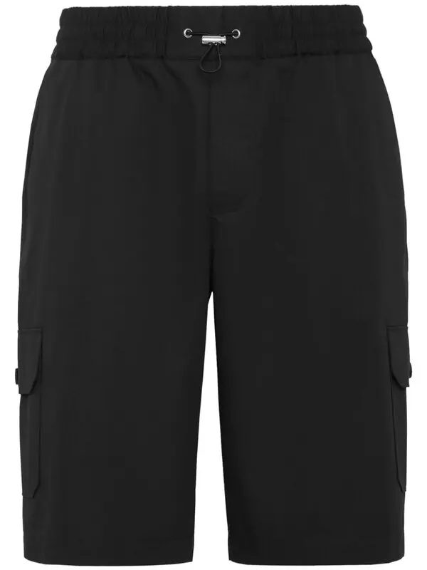 Philipp Plein Drawstring Cargo Shorts - Black