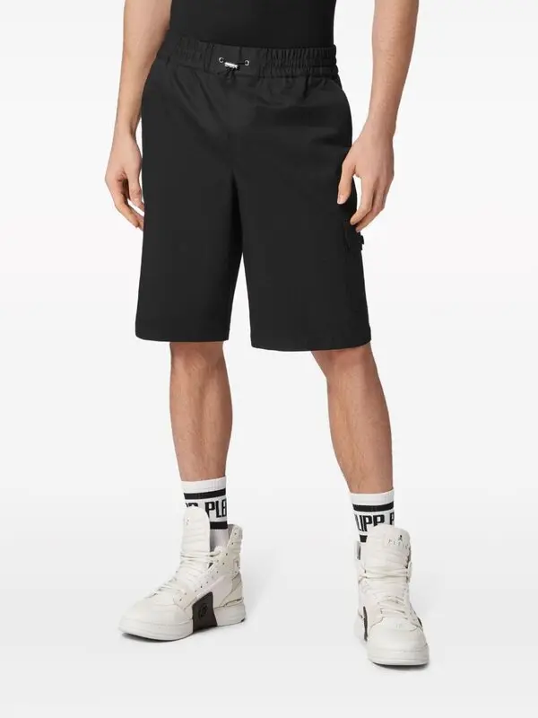 Philipp Plein Drawstring Cargo Shorts - Black
