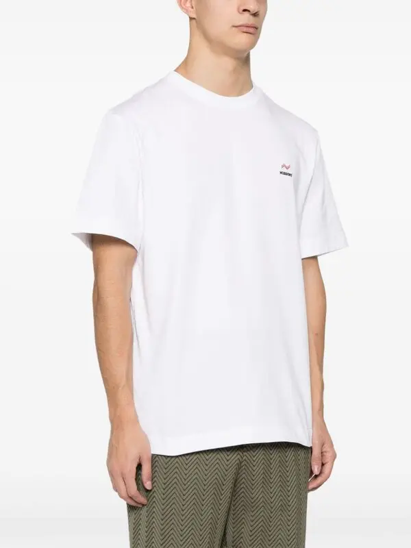 Missoni Crew Neck T-shirt In Cotton With Embroidery And Logo