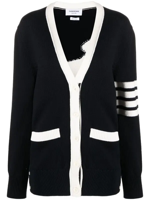 Thom Browne 4-bar Stripe Cardigan - Blue