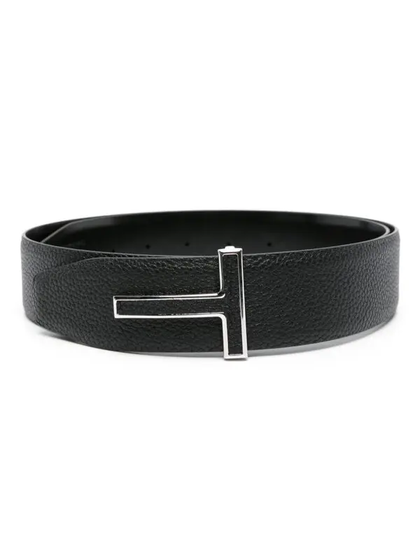 TOM FORD T-buckle Leather Belt - Black
