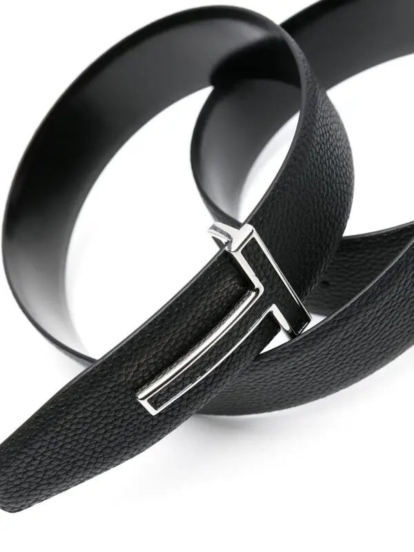 TOM FORD T-buckle Leather Belt - Black