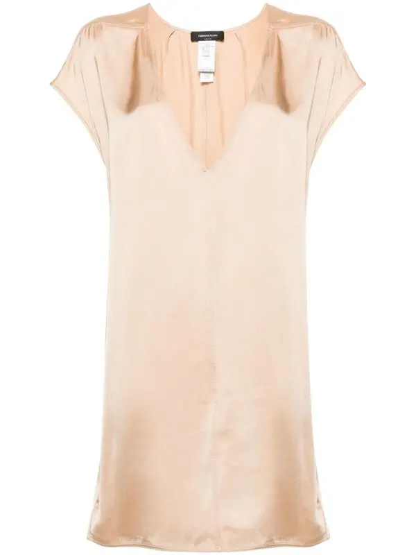 Fabiana Filippi Beaded Trim Satin Tunic