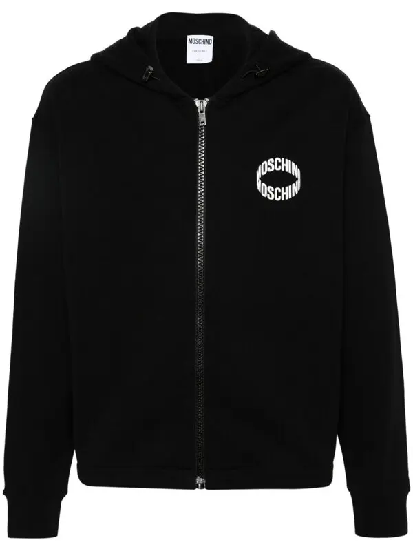 Moschino Logo-appliqué Zip-up Hoodie