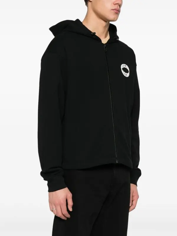Moschino Logo-appliqué Zip-up Hoodie