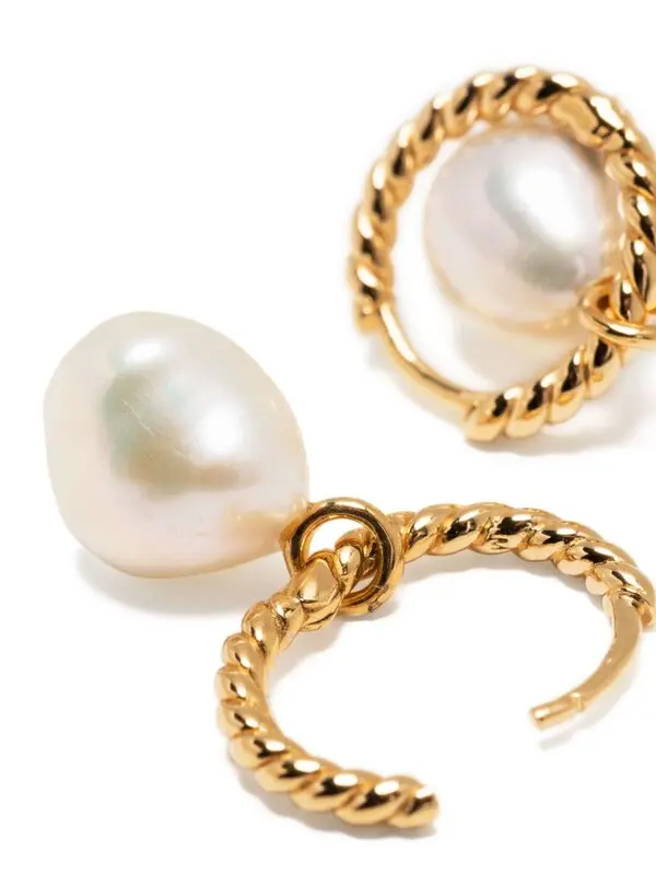 MISSOMA Pearl Drop Hoop Earrings
