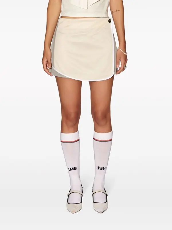 AMBUSH Layered Pleated Mini Skirt - Neutrals