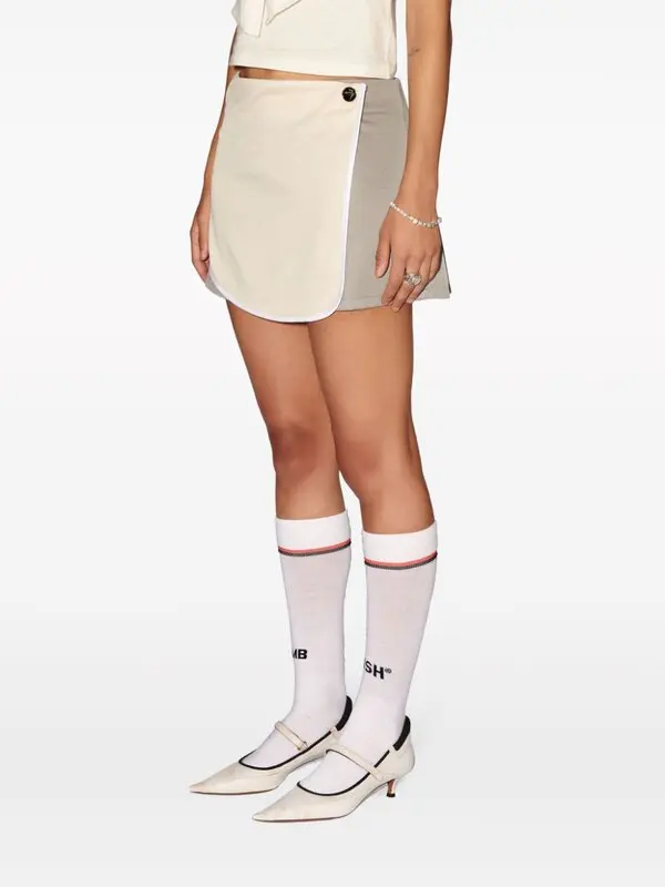AMBUSH Layered Pleated Mini Skirt - Neutrals