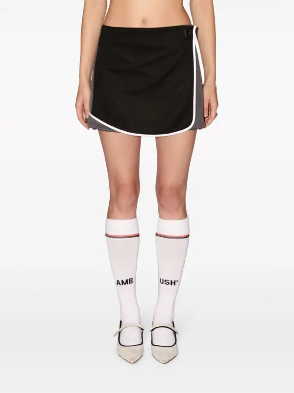 AMBUSH Layered Pleated Miniskirt - Black