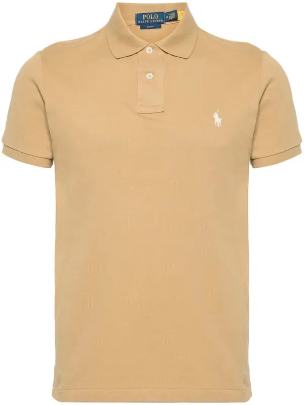 Polo Ralph Lauren Pony-embroidered Cotton Polo Shirt - Neutrals