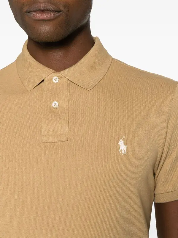 Polo Ralph Lauren Pony-embroidered Cotton Polo Shirt - Neutrals