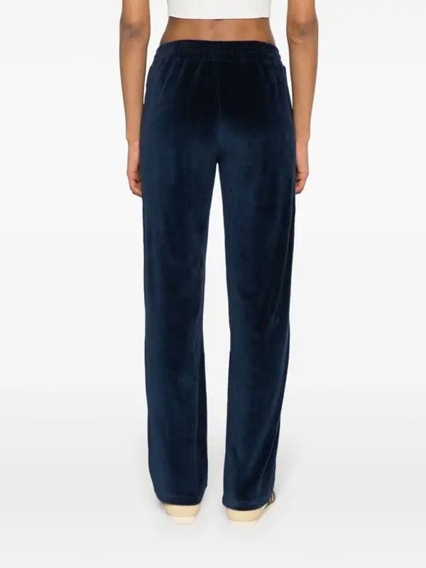 SPORTY & RICH Velour Cotton Track Pants - Blue