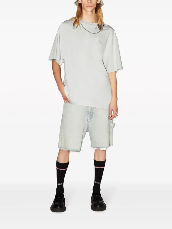 AMBUSH Chain-embellished Organic-cotton T-shirt - Blue