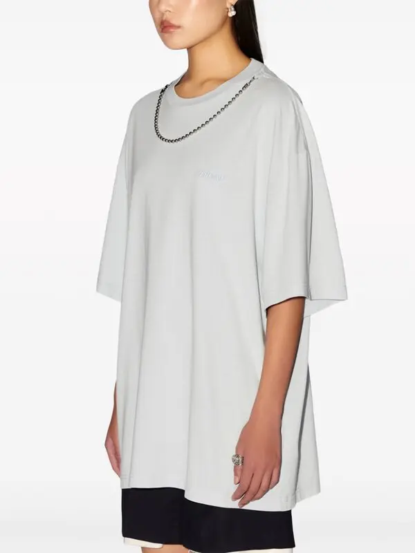 AMBUSH Chain-embellished Organic-cotton T-shirt - Blue