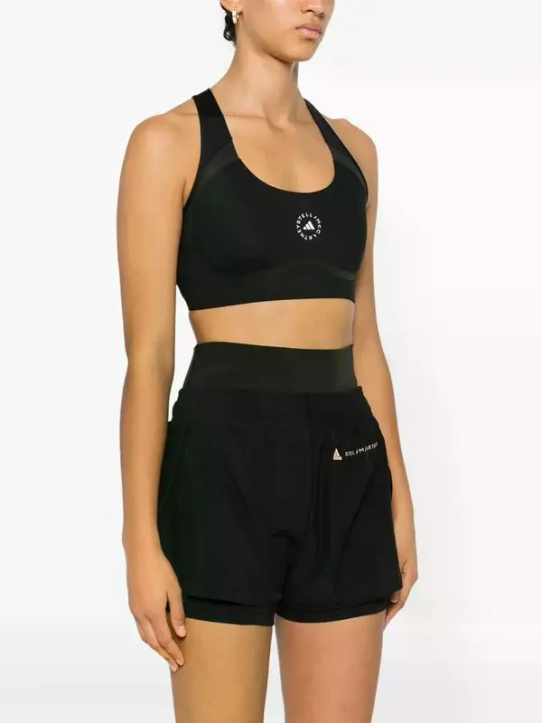 Adidas By Stella McCartney Logo-print Sports Bra - Black