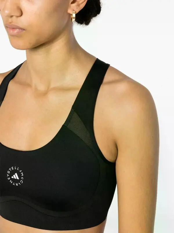 Adidas By Stella McCartney Logo-print Sports Bra - Black