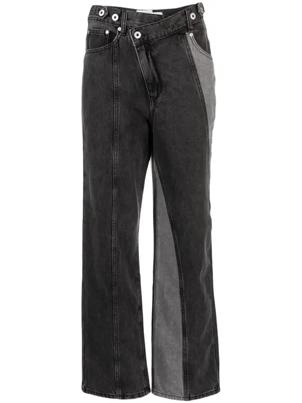 FENG CHEN WANG Logo-patch Straight-leg Trousers - Black