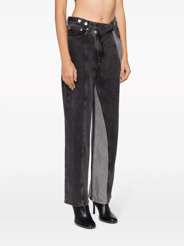 FENG CHEN WANG Logo-patch Straight-leg Trousers - Black