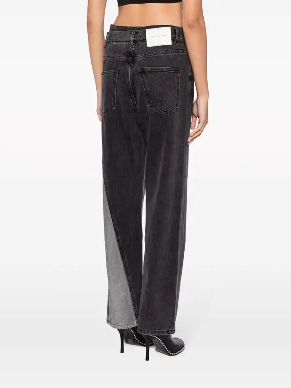 FENG CHEN WANG Logo-patch Straight-leg Trousers - Black