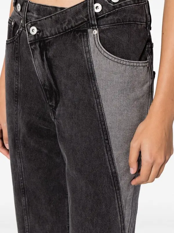 FENG CHEN WANG Logo-patch Straight-leg Trousers - Black