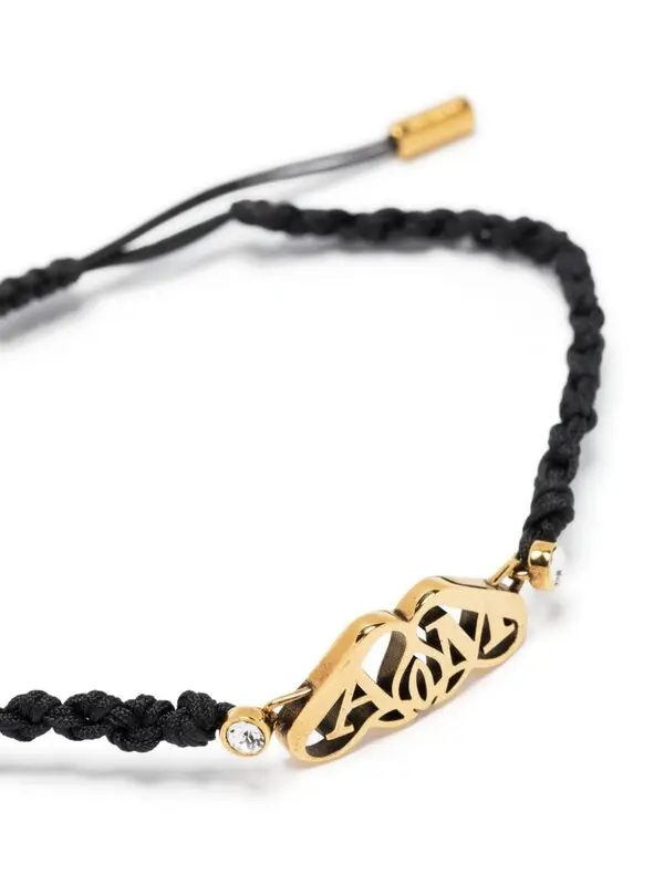Alexander McQueen Seal-plaque Braided Bracelet