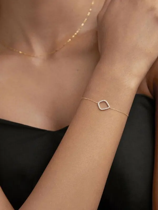 Monica Vinader 14kt Yellow Riva Kite Diamond Bracelet