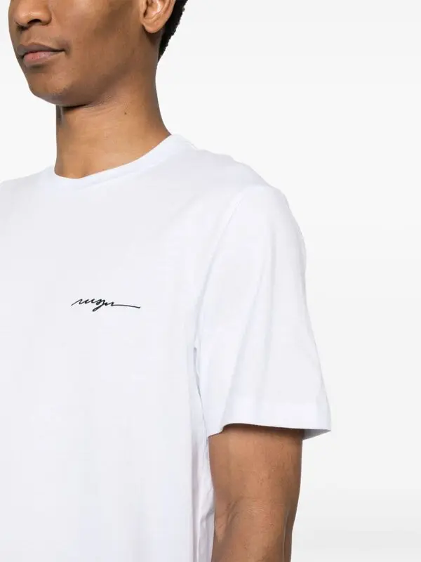 MSGM Embroidered-logo Cotton T-shirt - White