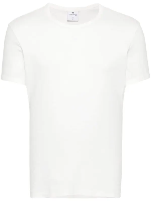 COURREGES Logo-appliqué T-shirt - White