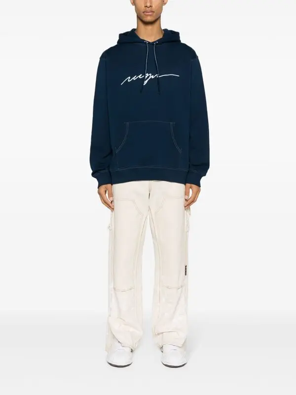 MSGM Embroidered Cotton Hoodie